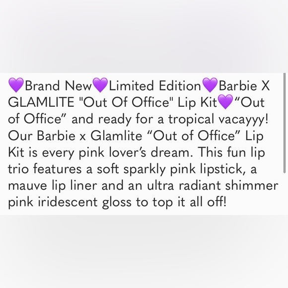 Barbie | Makeup | Barbie X Glamlite Lip Kit Out Of Office | Poshmark